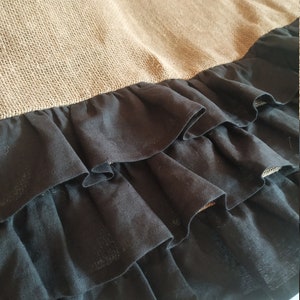 Ruffled Burlap Curtain With Ties, Farmhouse Style - Etsy