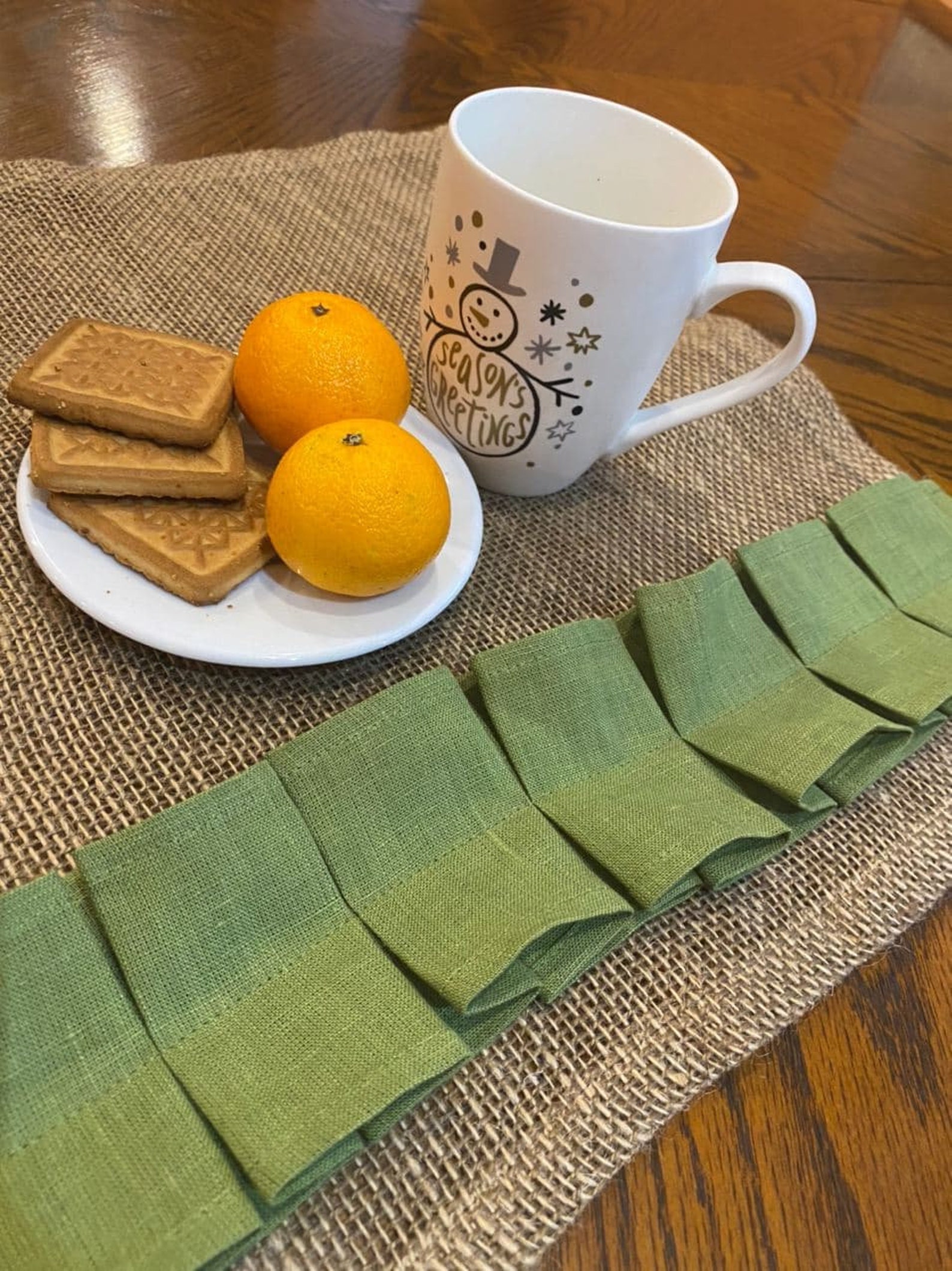 Burlap Napkins Burlap Square Napkins With Linen Frill Rustic - Etsy