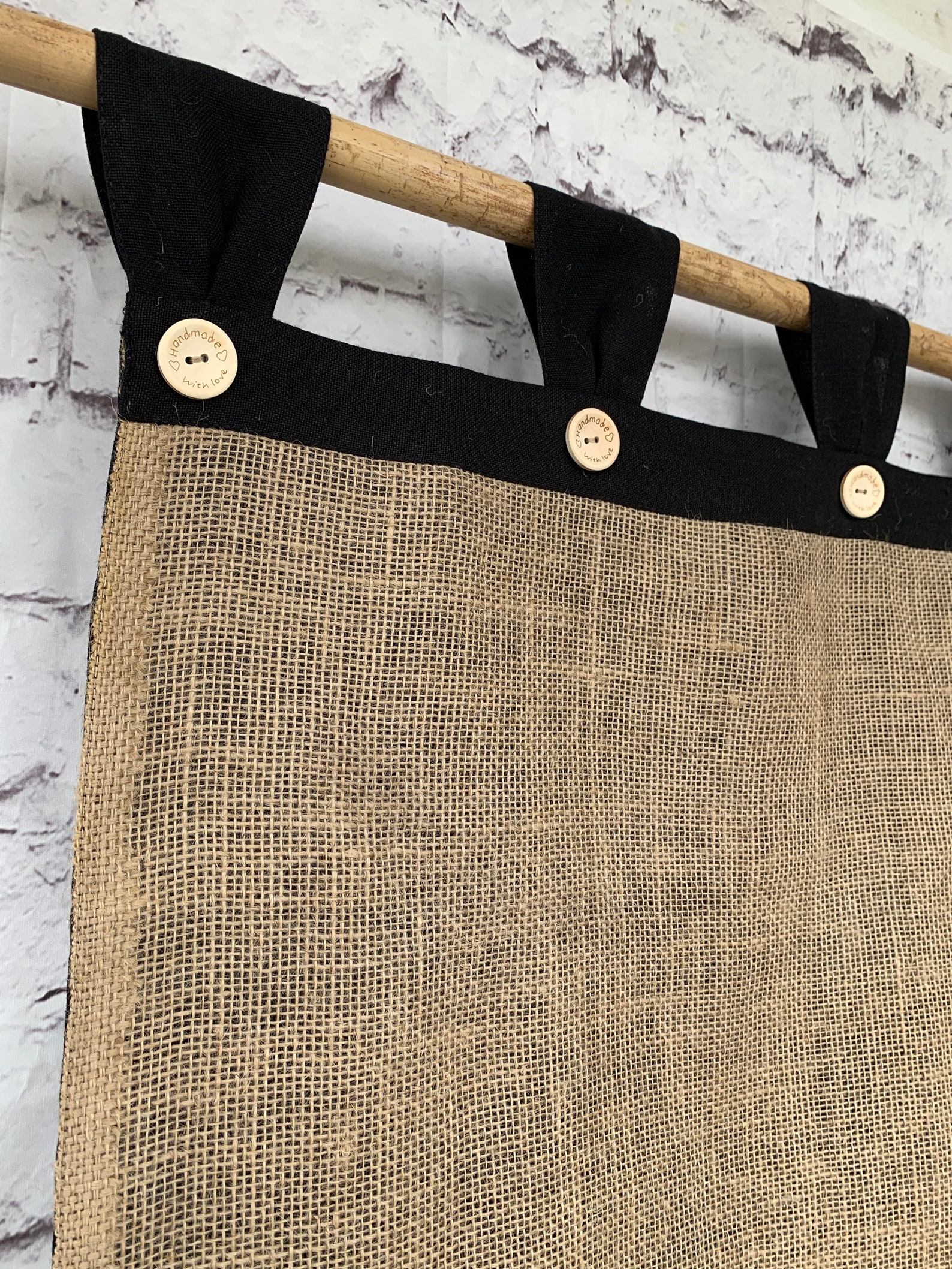Ruffled Burlap Curtain, Rustic Farmhouse Style, Natural Linen - Etsy