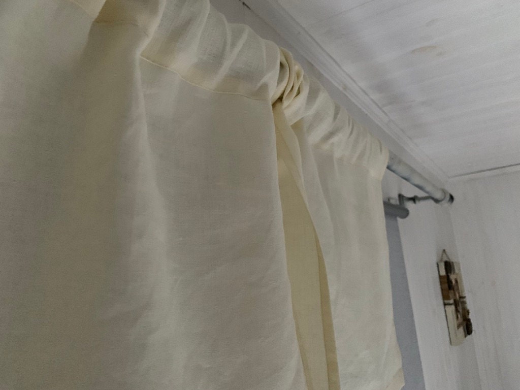 Linen Curtain Rod Pocket Linen Curtain Curtain | Etsy