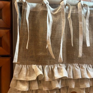 Burlap Curtain With Frill – Closet, Kitchen, Home Appliance, or Washing ...