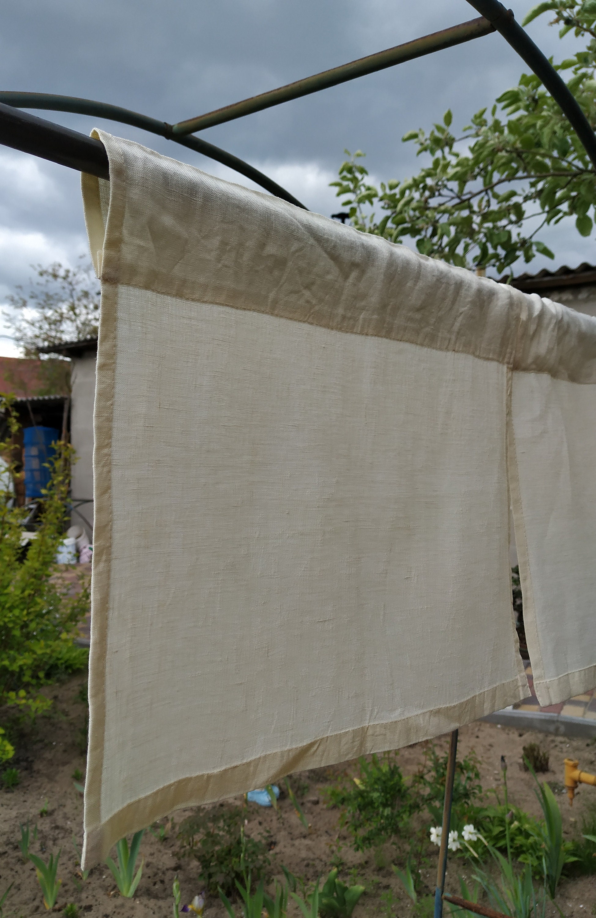 Linen Curtain Rod Pocket Linen Curtain Curtain | Etsy