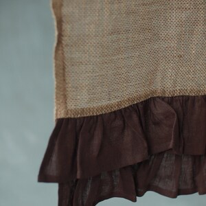 Burlap Curtain/ Burlap Curtain With Double Linen Ruffle/ Primitive ...