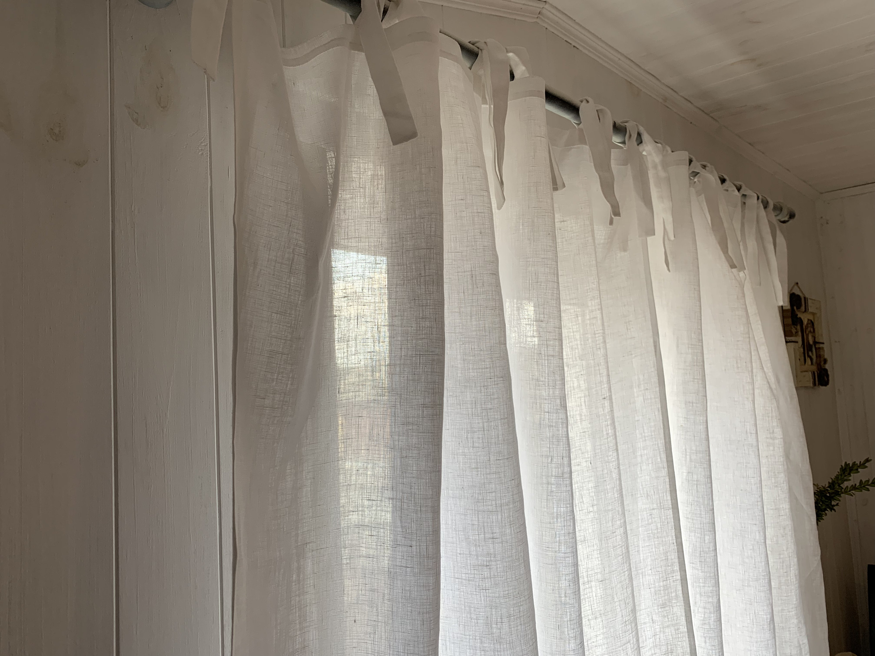 Linen curtain panel Two white linen panels Curtains for living | Etsy