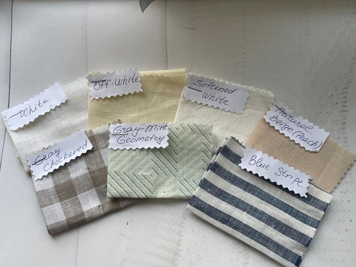 Pure Linen Fabrics Swatches Set of Samples | Etsy