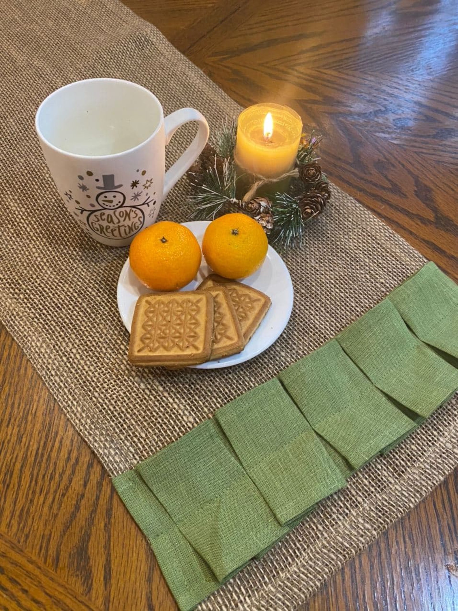 Burlap Napkins Burlap Square Napkins With Linen Frill Rustic - Etsy