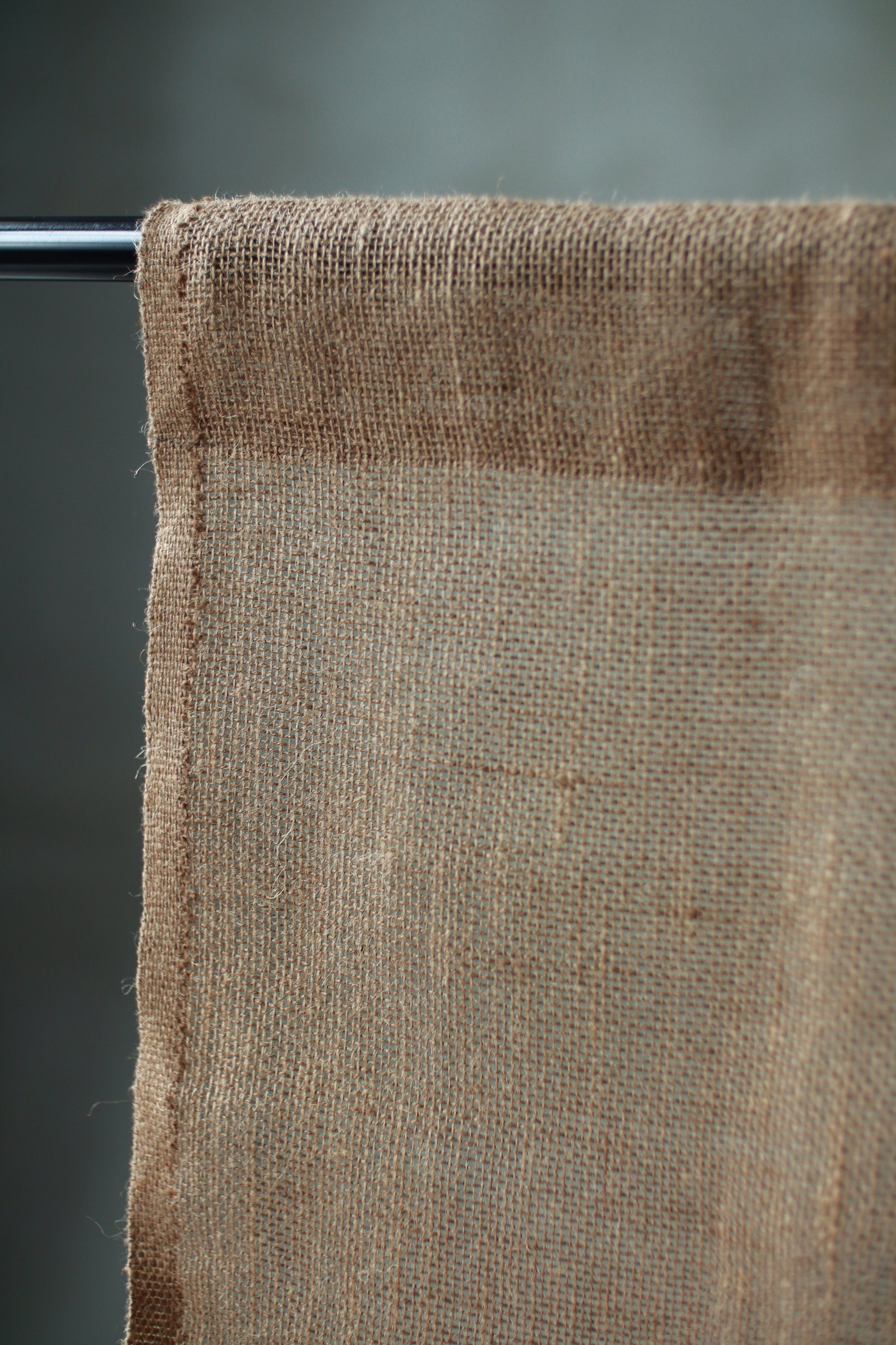 Burlap Curtain With Linen Ruffles: Cottage Farmhouse Style - Etsy