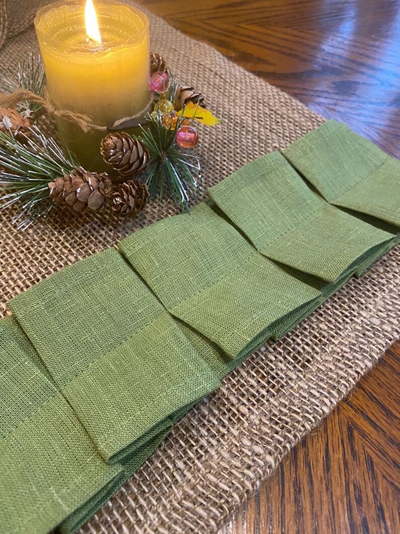 Burlap Napkins Burlap Square Napkins With Linen Frill Rustic - Etsy