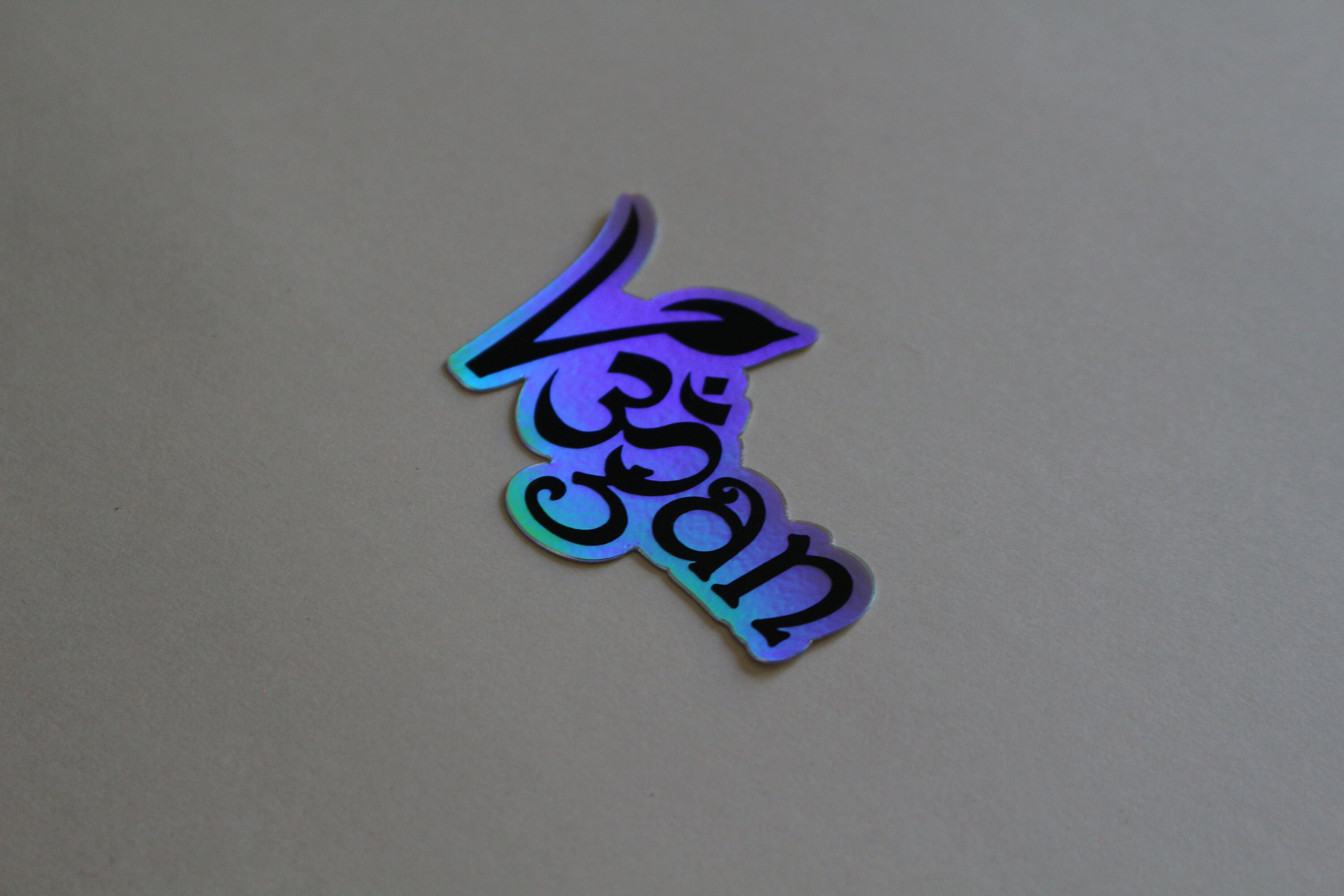 Holographic Vegan Om Sticker - Etsy