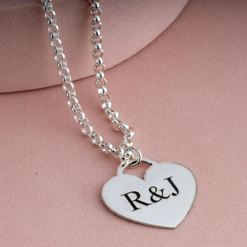 Large Heart Initial Pendants - Etsy
