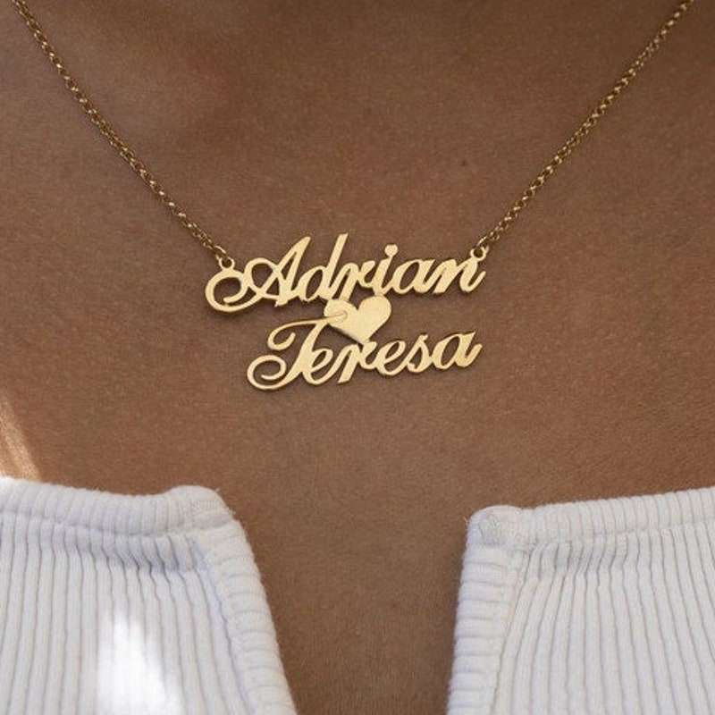 Two Name Necklace - Etsy