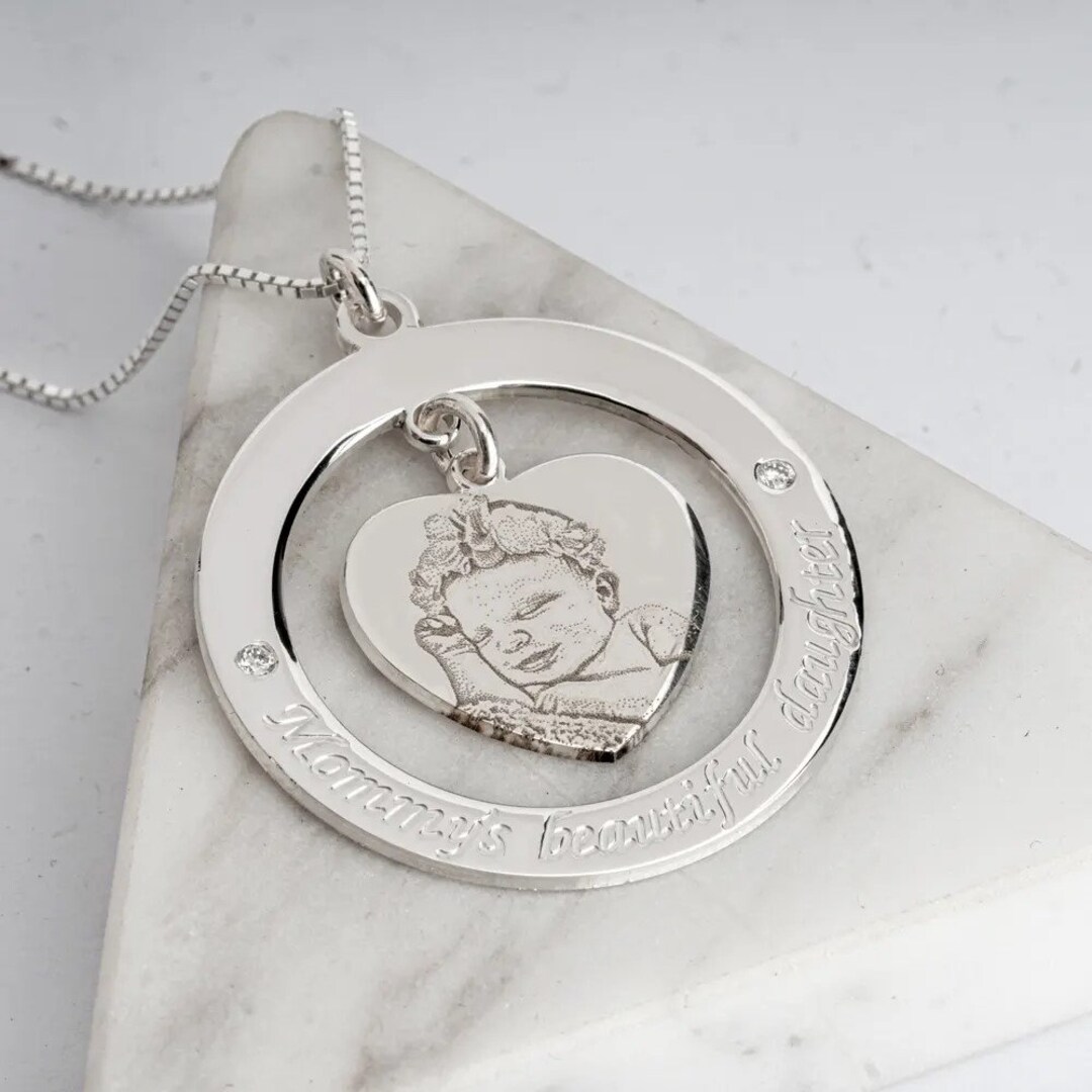 Personalized Real Picture Necklace - Photo Necklace With Diamonds ...