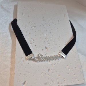 Personalized Name Choker Necklace Custom Name Choker Black Velvet ...