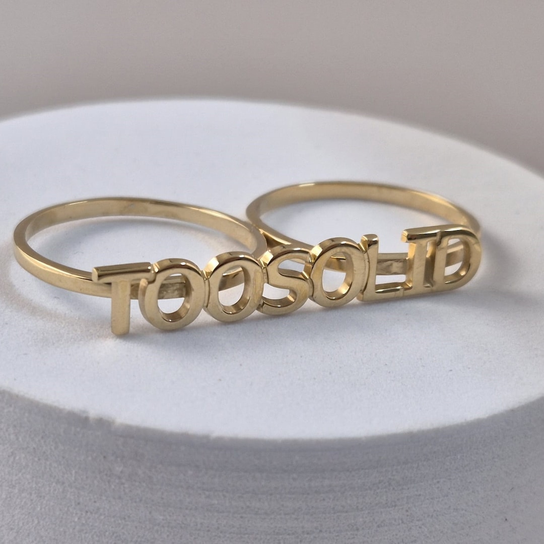 Two Finger Name Ring - Double Finger Name Ring - Personalized Two ...