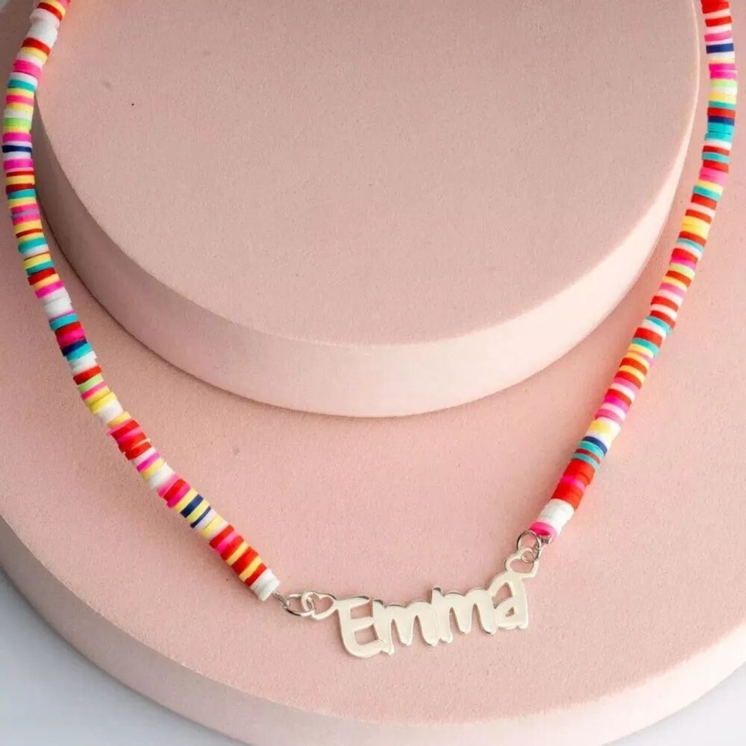 Personalized Name Necklace for Girls Girls Name Necklace With Colorful ...