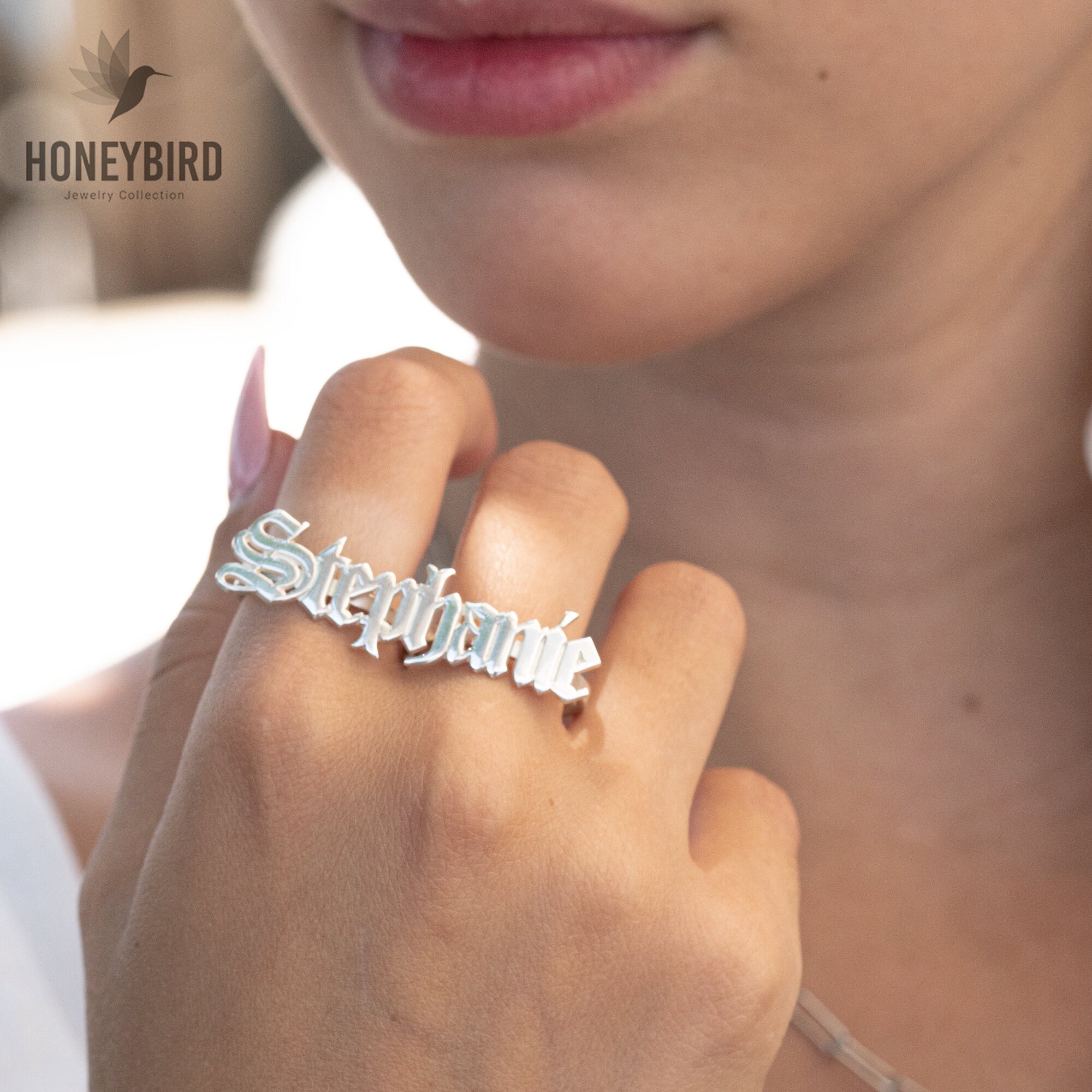 Sterling Silver Two Finger Name Ring Double Finger Name Ring - Etsy UK