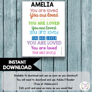 Editable You Are Loved Poster / Instant Download / PDF / Printable ...