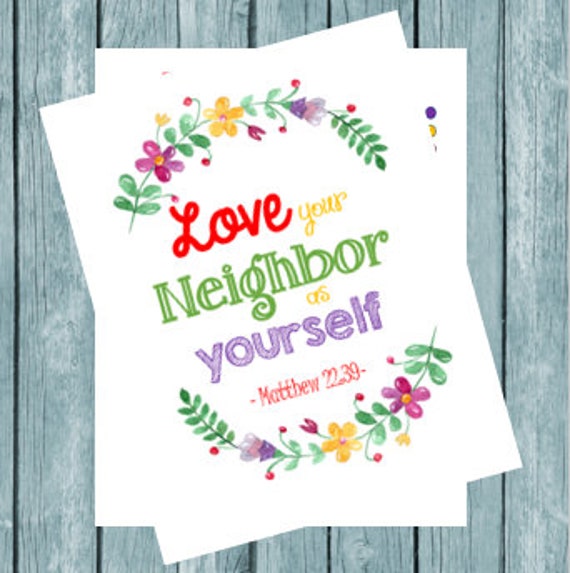 POSTER: Love Your Neighbor | Etsy