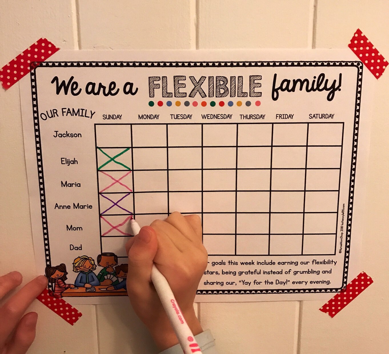 Flexible Family Chart - EDITABLE - Behavior Chart - Sticker Reward ...