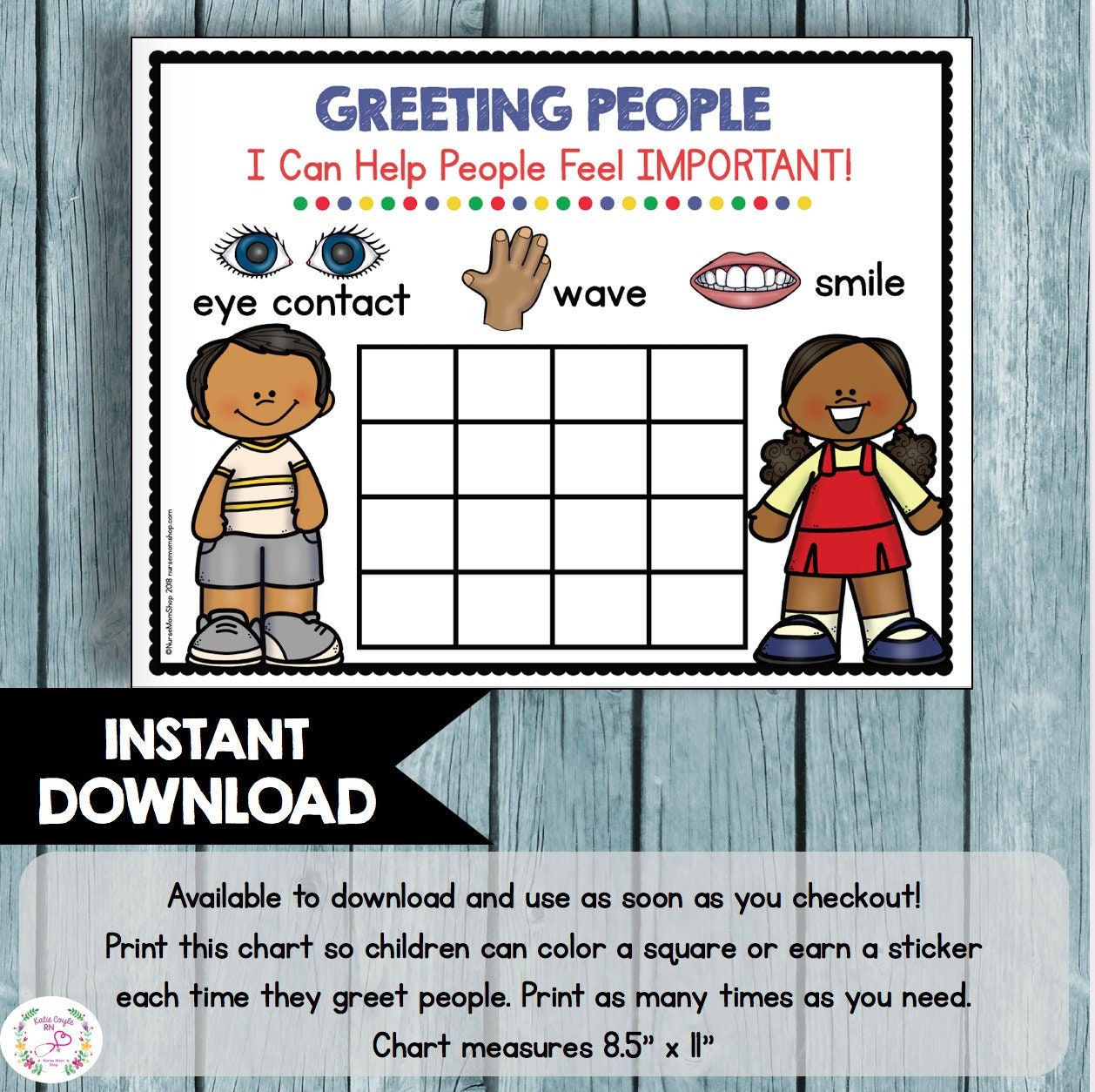 Greetings Chart - I Can Greet People - Eye Contact - Smile - Wave ...