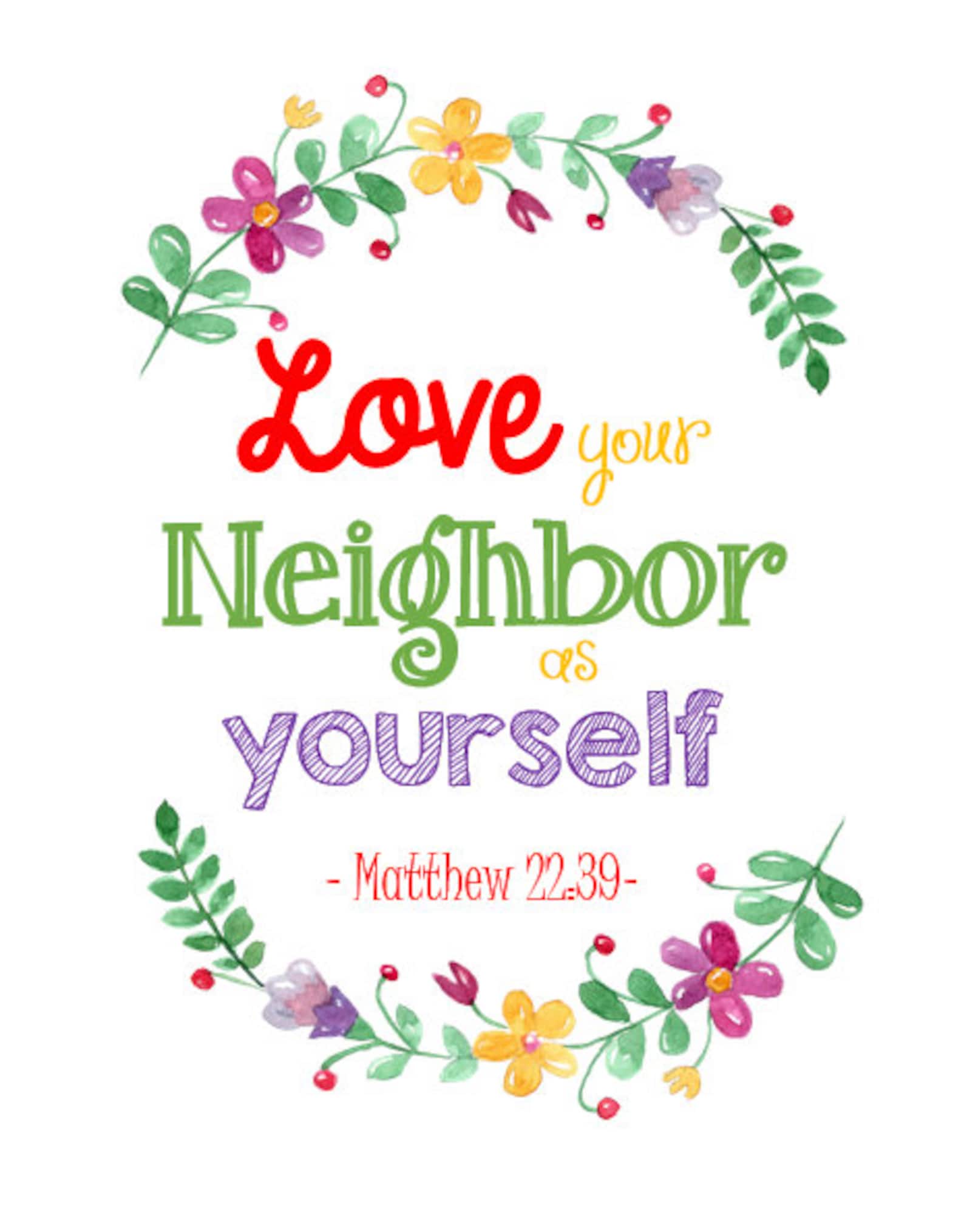 POSTER: Love Your Neighbor - Etsy Singapore