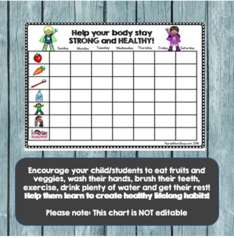 Preschool Health Chart - Etsy