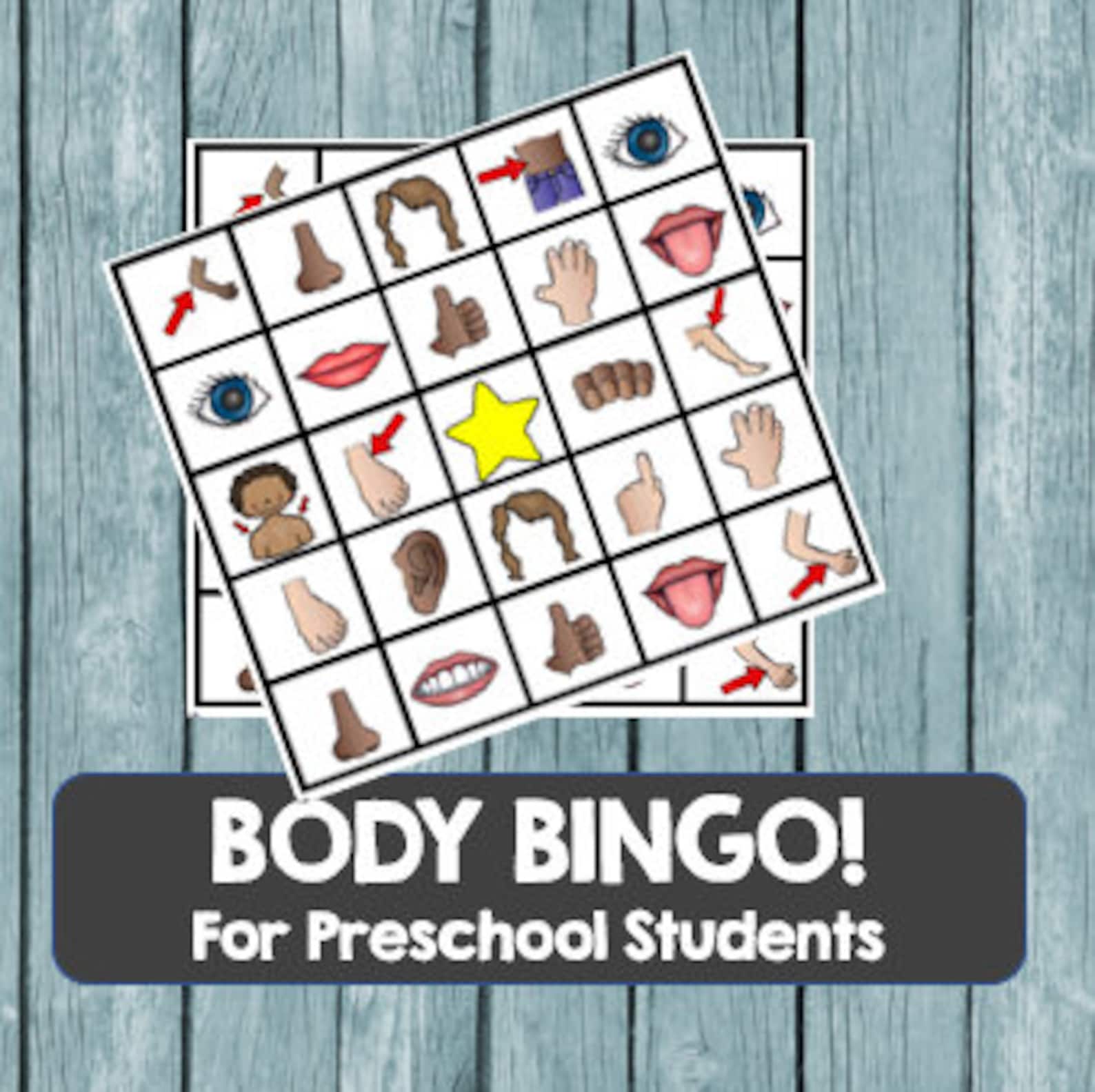 Body BINGO for Preschoolers - Etsy