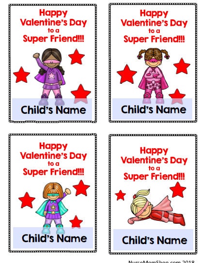 Editable SUPERHERO Valentine's Day Cards! - Etsy