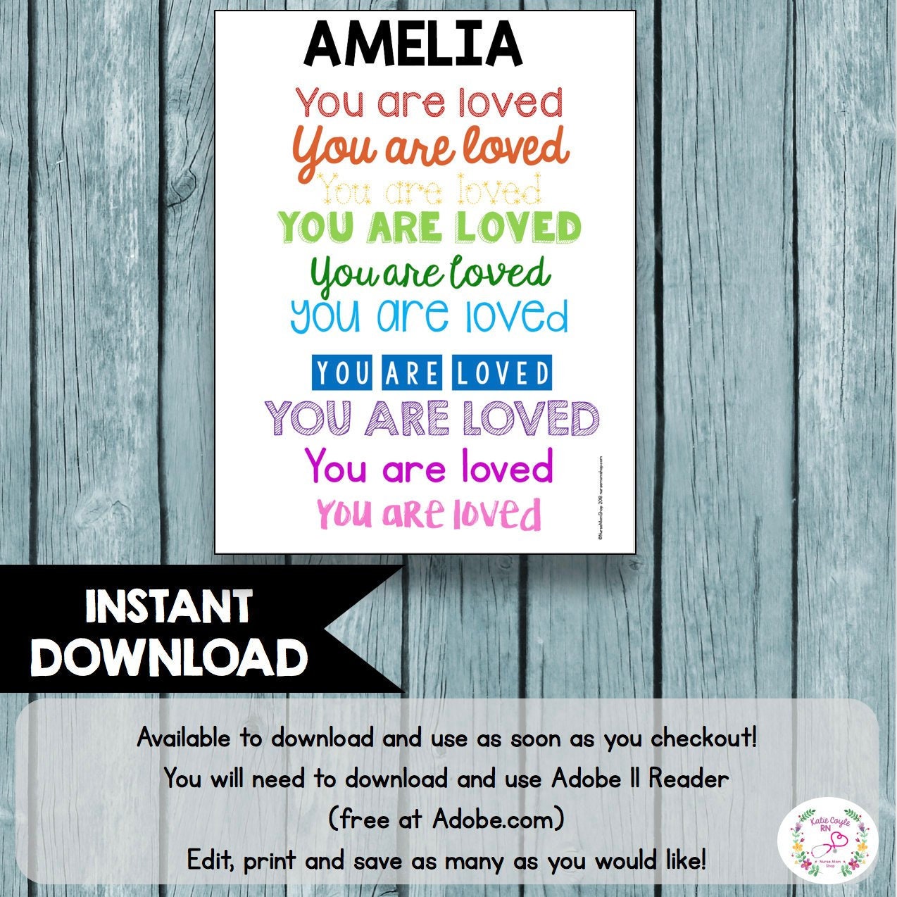 Editable You Are Loved Poster / Instant Download / PDF / Printable ...