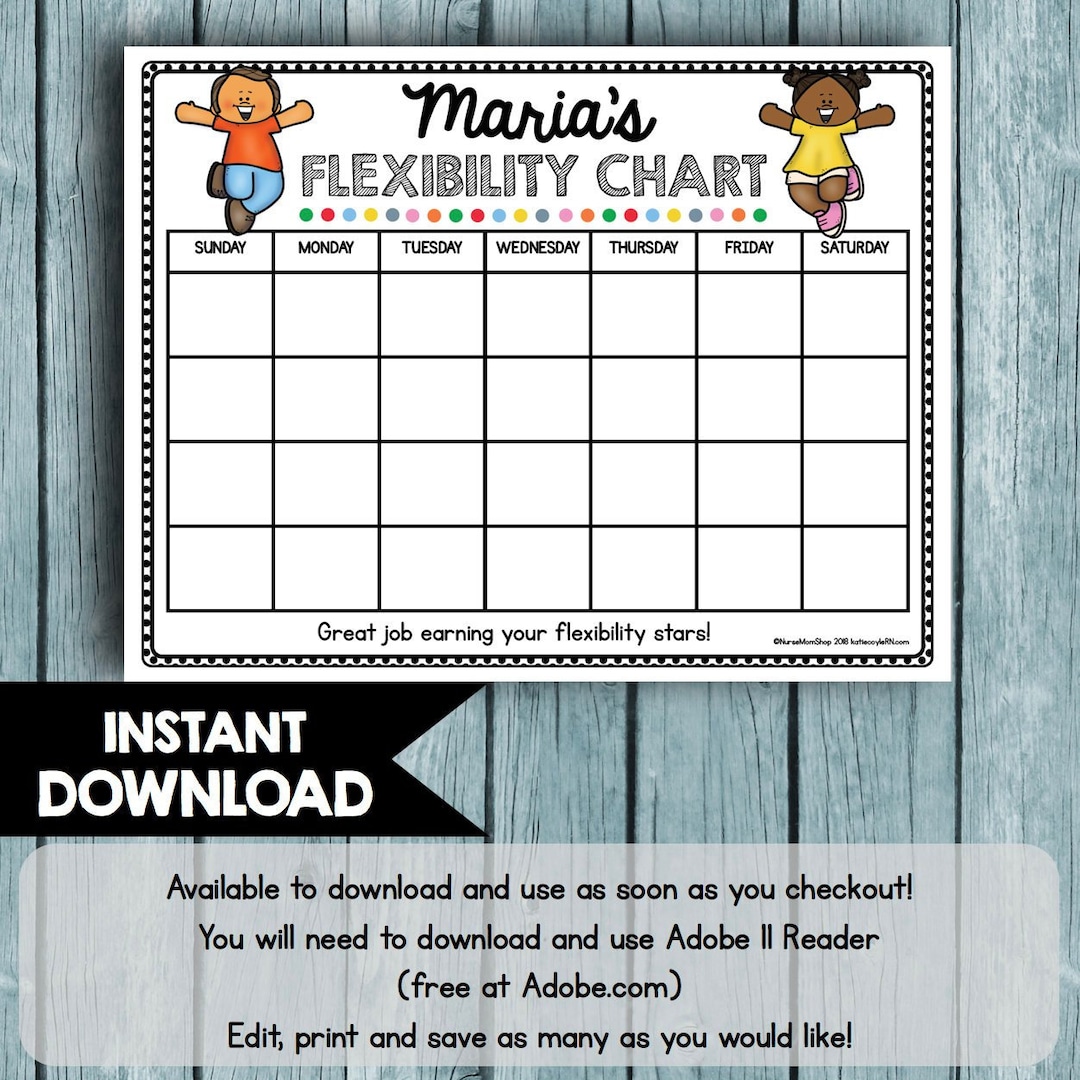 Flexibility Chart - Editable Instant Download - Autistic - Autism ...