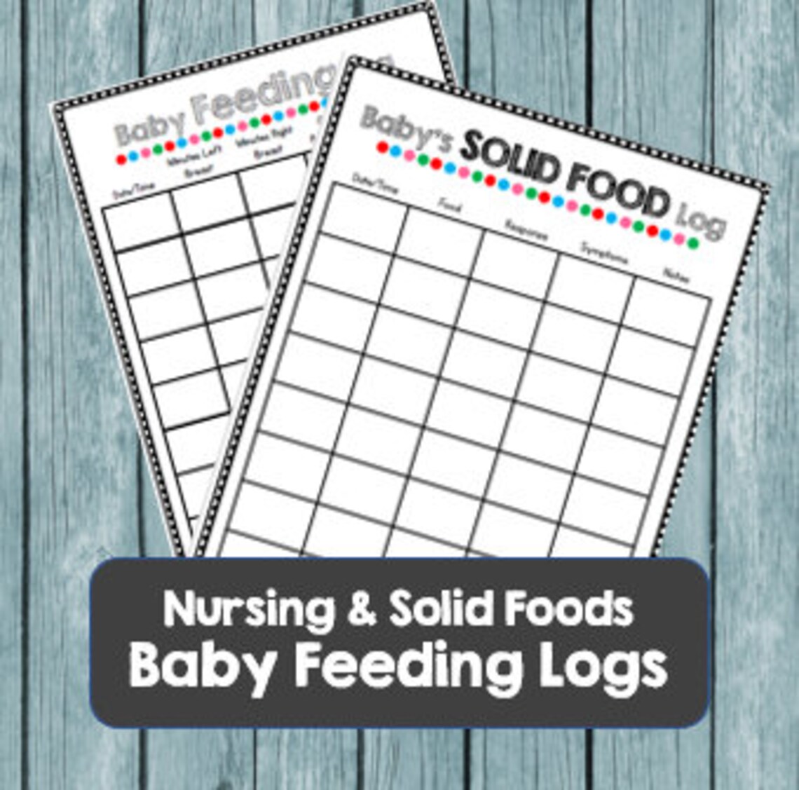 Feeding Logs: Nursing & Solid Foods - Etsy