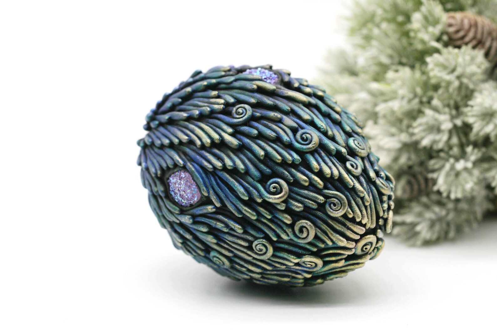 Easter Dragon Egg or Fantasy Beast Egg Velvet Clay Handmade | Etsy