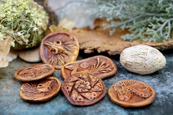 6 Fake Ancient Coins Numismatic Fantasy Props Polymer Clay | Etsy