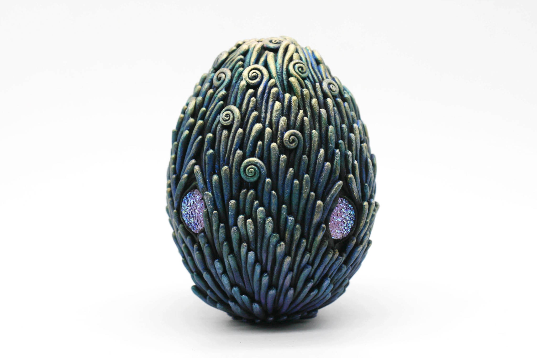 Easter Dragon Egg or Fantasy Beast Egg Velvet Clay Handmade | Etsy