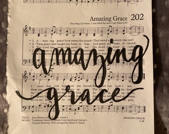 Amazing Grace Calligraphy - Etsy