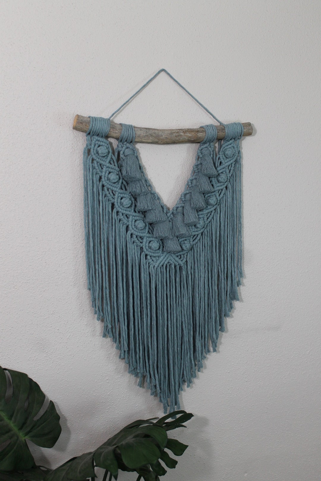 Large Blue Macrame Wall Hanging | Wall Art | Boho | Wall Decor | Wall ...