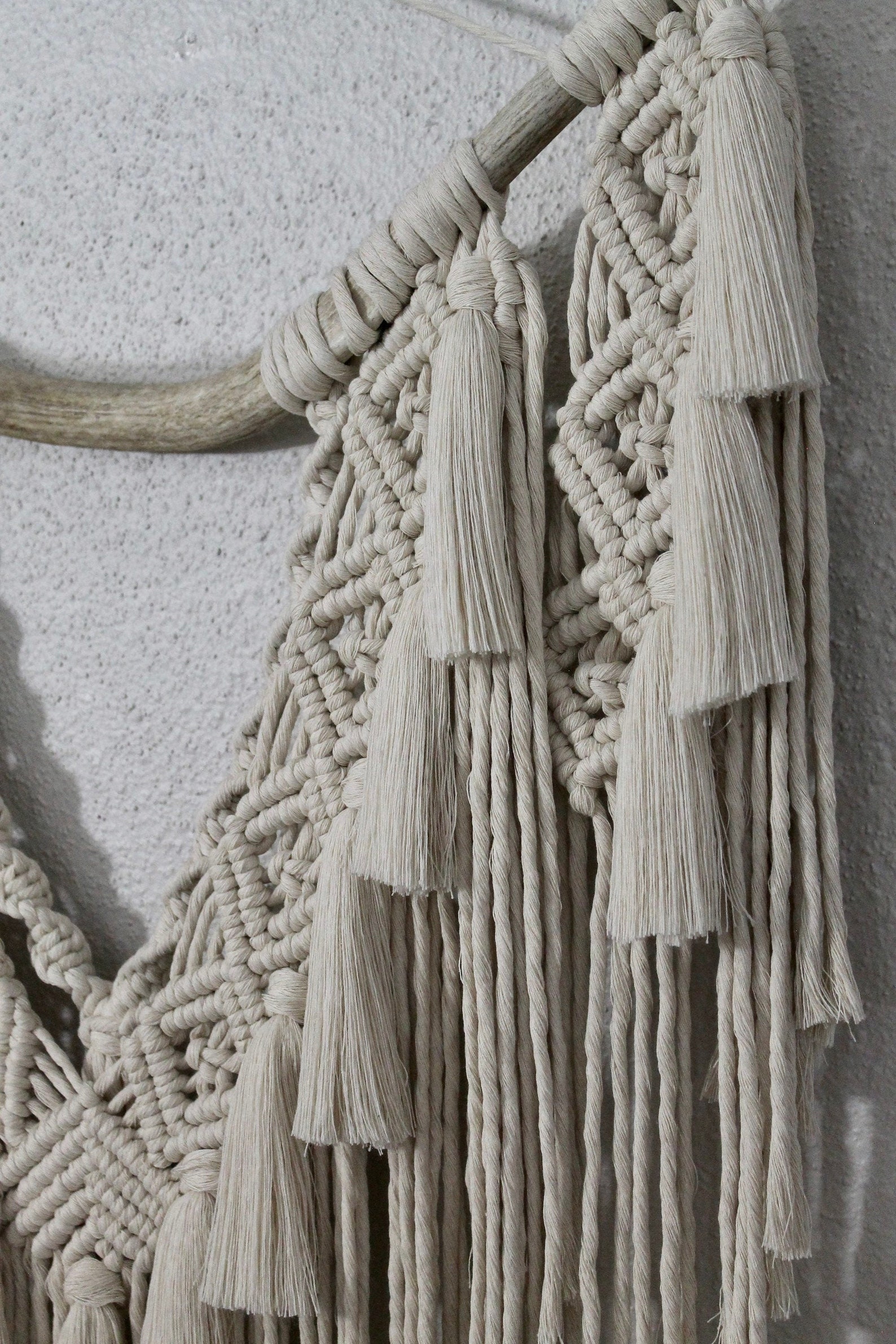 Elk Antler Macrame Wall Hanging Wall Art Boho Genuine - Etsy