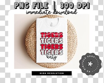 Katy Tigers Pawprint Red-black - PNG Design - Etsy