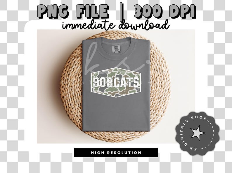 Duck Camo Bobcats PNG | Vintage School Spirit Graphic | Digital ...