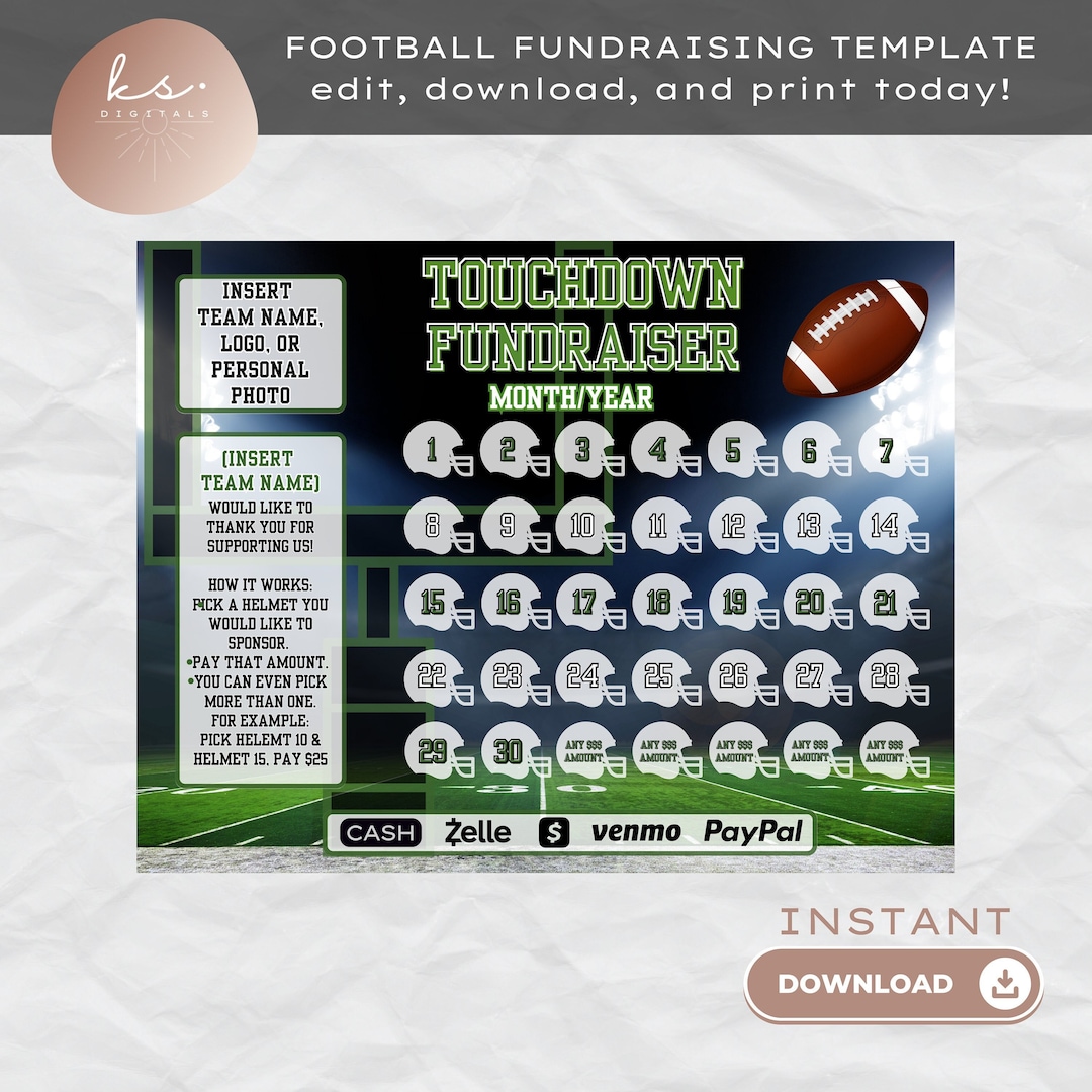 Football Fundraiser Template - Easy Fundraising Template - Football ...