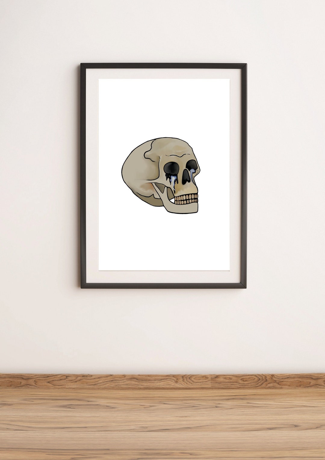 Crying Space Skull Art Print - Etsy