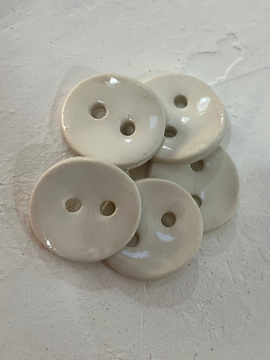 White Glazed Porcelain Button for Knitting or Crochet - Etsy