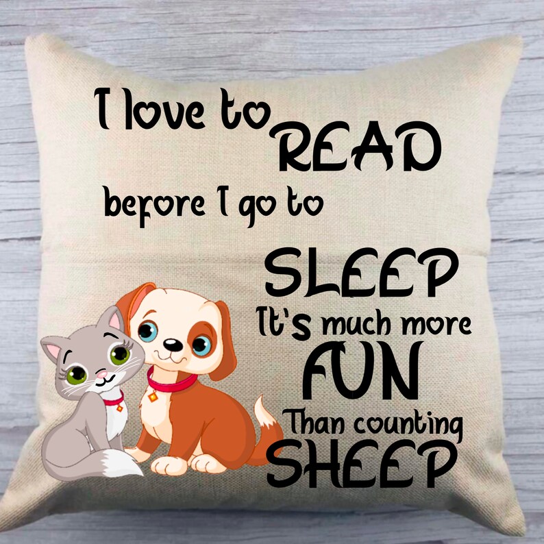 Kids Throw Pillow Bundle Reading Quote Bedtime PNG Designs I Love to ...