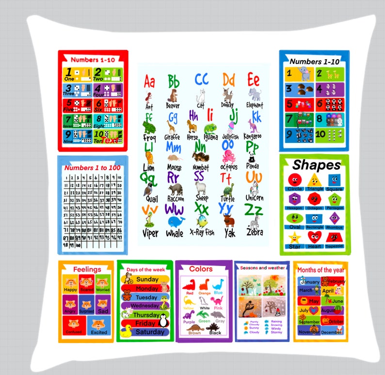 Preschool Learning Pillows/learning Pillow Png/learning - Etsy UK