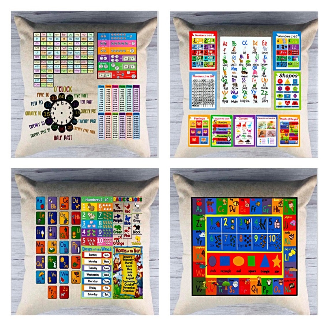 Preschool Learning Pillows/learning Pillow Png/learning - Etsy UK