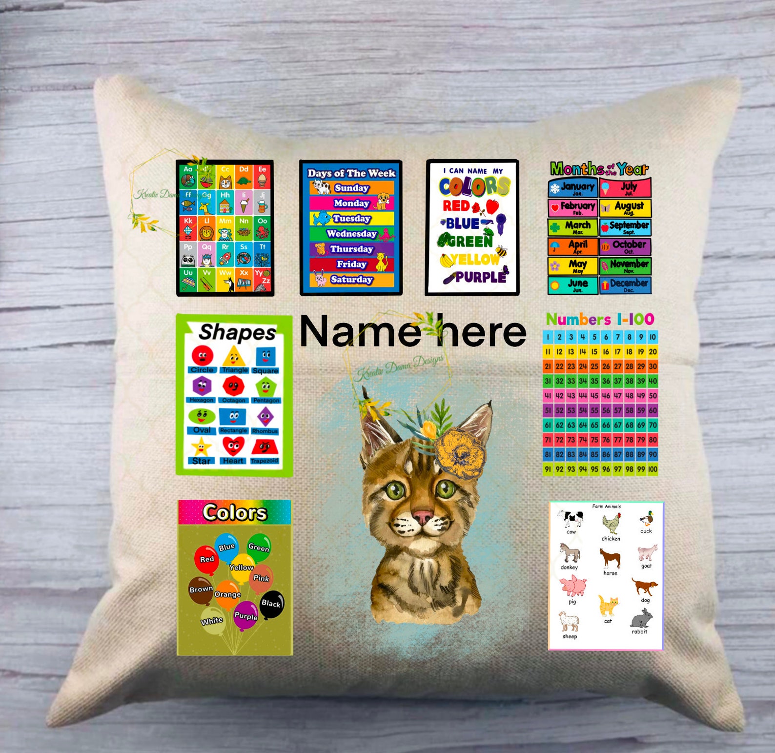 Learning Pillow Png/kids Learning Pillow/sublimation Learning - Etsy