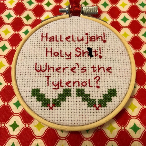 Hallelujah Christmas Vacation Cross Stitch Ornament | Etsy