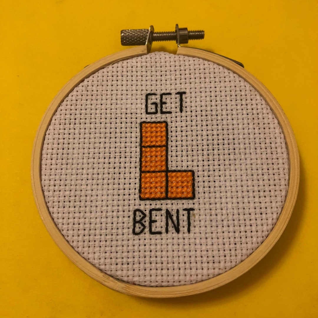 Get Bent Tetris L-shape Mini Cross Stitch - Etsy