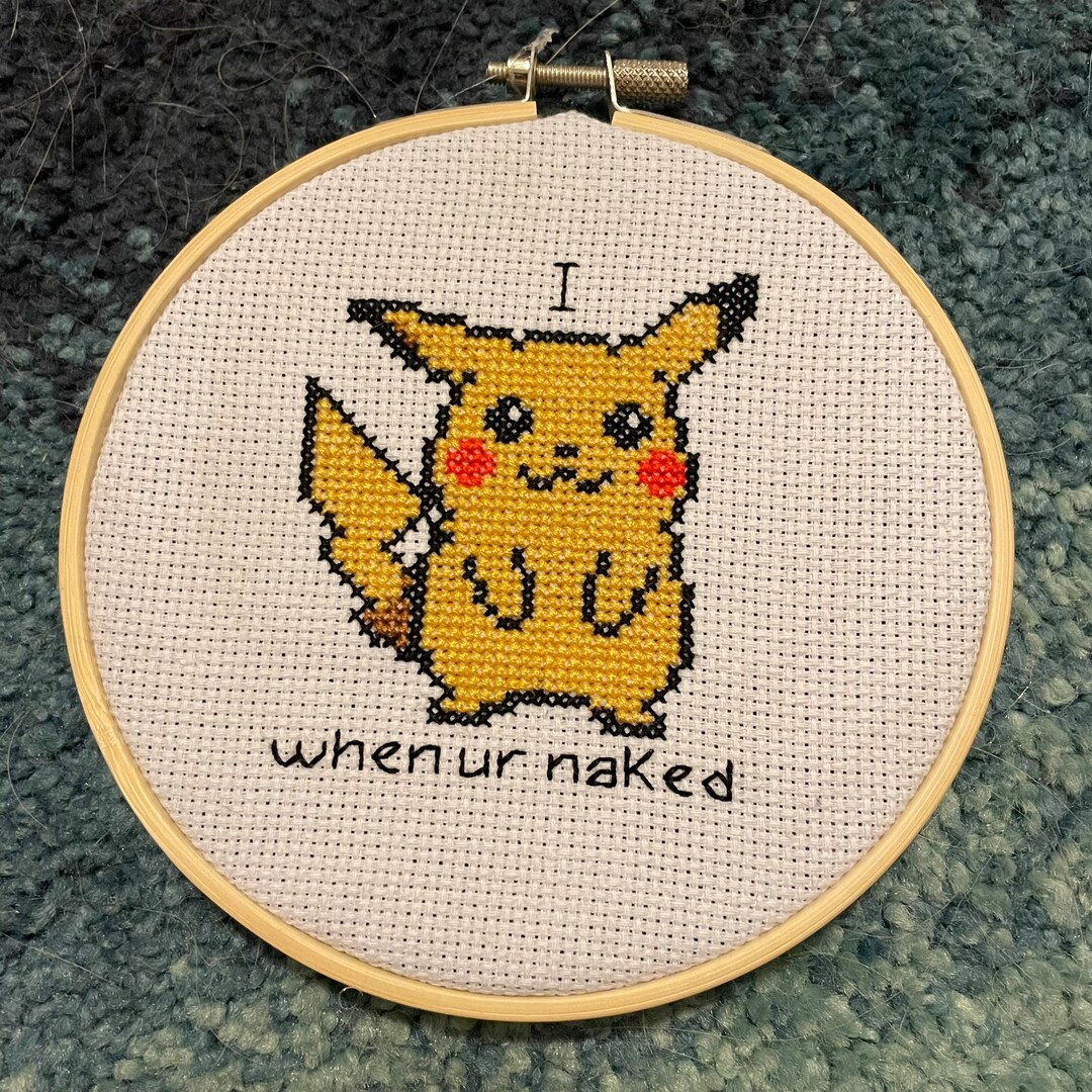 Adult Pikachu Finished Cross Stitch - Etsy