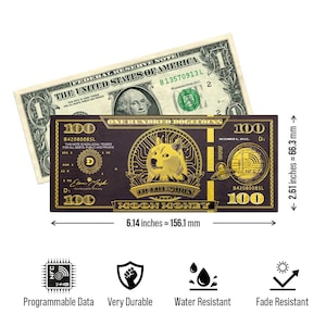 Dogecoin (DOGE) Moon Money | Custom Programmable Physical Crypto Cash ...